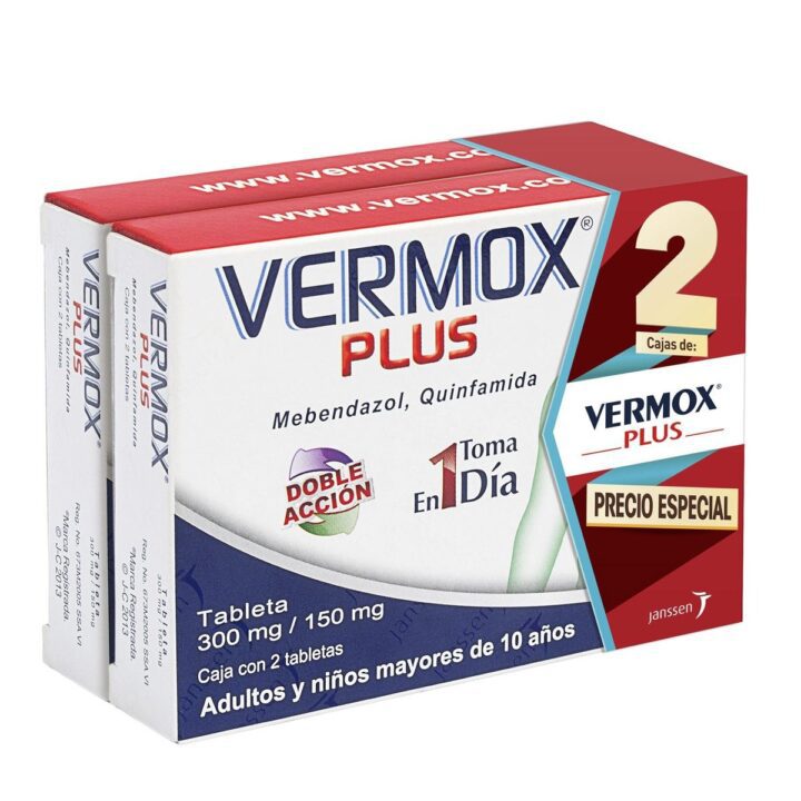 VERMOX PLUS 300/150 MG C/2 TABLETAS 2 PACK – Farmapronto